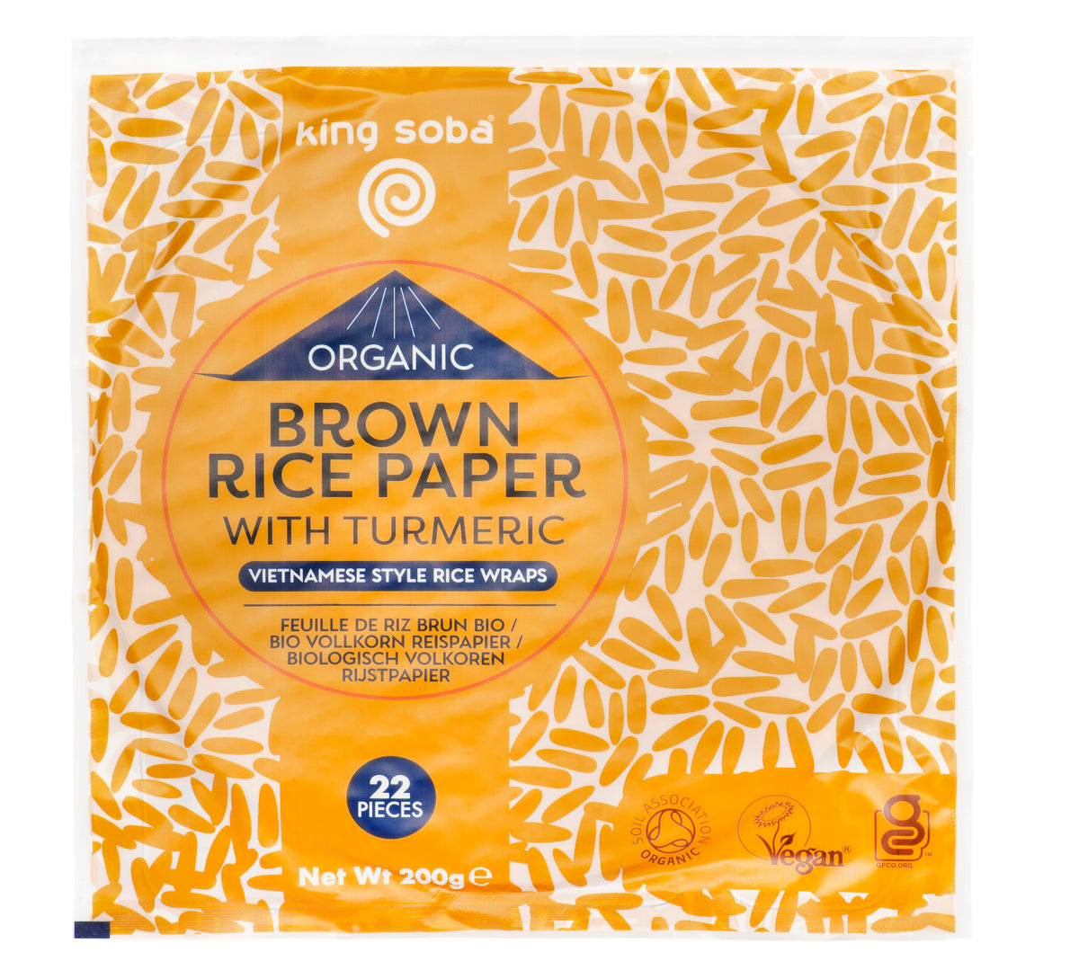 Rice Paper Wraps - Organic Turmeric Brown Rice Paper | King Soba UK